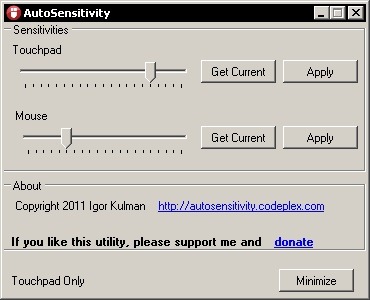 Set Different Sensitivity for Mouse and Touchpad